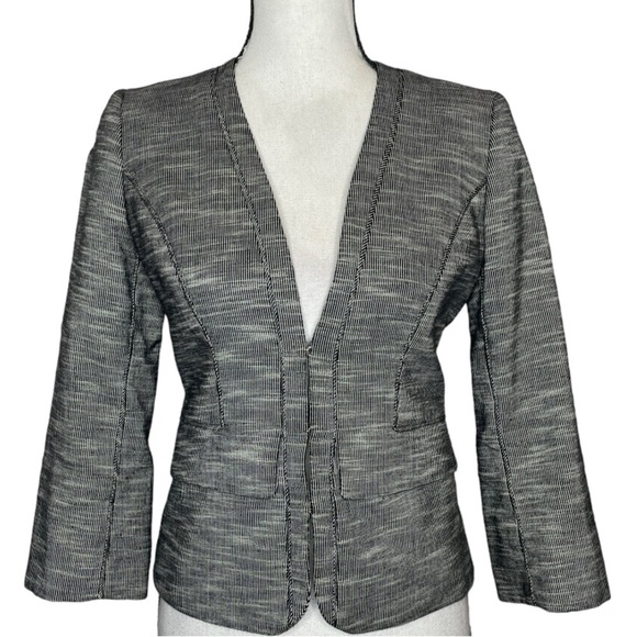 Anne Klein | Jackets & Coats | Anne Klein Geometric Abstract Black White Jacketblazer Size 2 ...